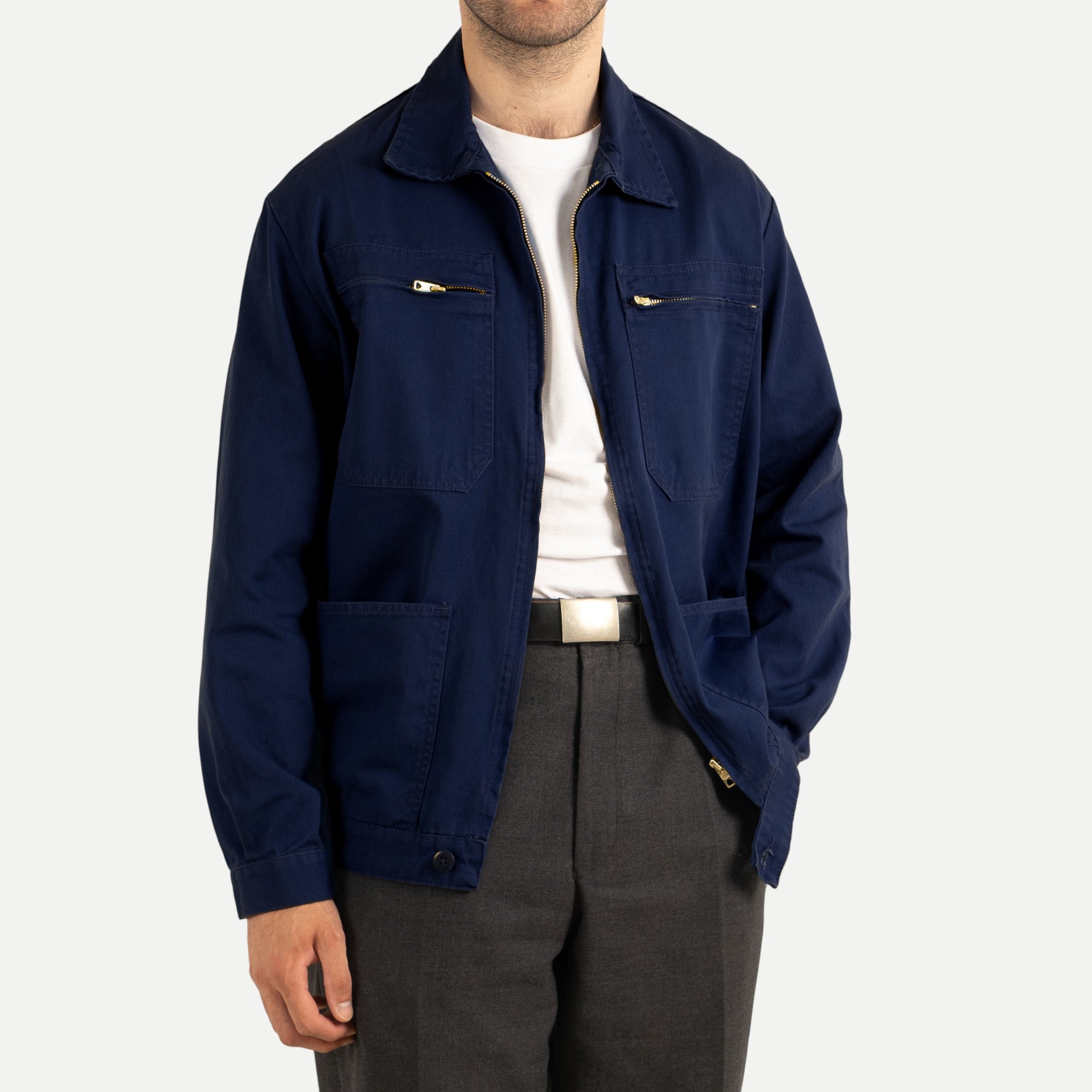 FRENCH ZIP WORK JACKET - NAVY — Universal Surplus